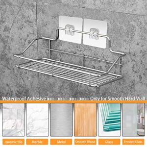 Corner Shower Caddy Adhesive Sticker Hook Mount for Shower Caddy Basket Bathroom Shelf Compatible with SMARTAKE, JOMARTO, Flowmist, Nieifi, HapiRm, Odesign, Lovelers, Soft Digits (Silver, 8 pack)