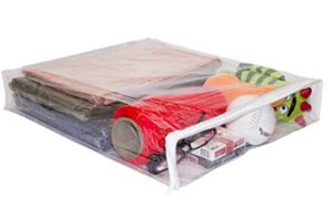 clear vinyl zippered storage bags 15 x 18 x 3 inch 5-pack