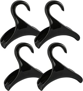 vanpeuso purse handbag hanger hook, over the closet rod hanger for organizer and storage（4 pack，black）