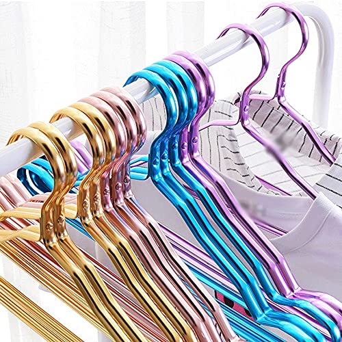 MMOOCO Clothes Hangers, 4PCS,Clothes Hangers ，Aluminum Alloy Traceless Non-Slip Holder Racks， Metal Hanger ，Clothing Organizer Drying Hangers (Color : Red, Size : 4pcs)