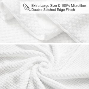 Hand Towels Set 16x31 Inches,Super Soft Microfibers Bathroom Towel Set 2 Pack,Quick Dry Thick and Highly Absorbent Luxury Towel Hotel Spa Gym Hand Towel Collection for Bathroom,White