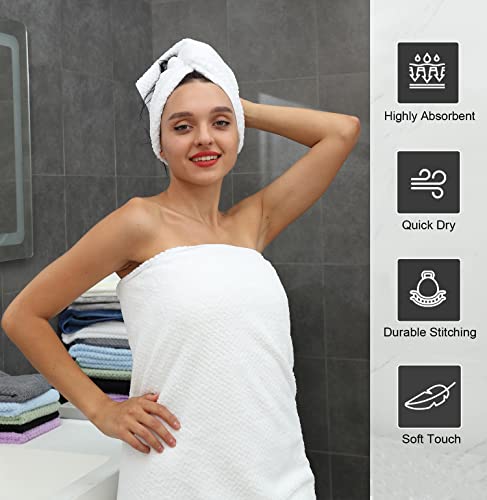 Hand Towels Set 16x31 Inches,Super Soft Microfibers Bathroom Towel Set 2 Pack,Quick Dry Thick and Highly Absorbent Luxury Towel Hotel Spa Gym Hand Towel Collection for Bathroom,White