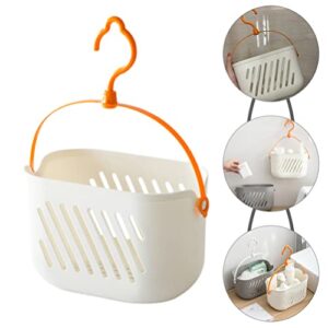 DOITOOL 2Pcs Hanging Shower Caddy Plastic Hanging Shower Caddy Baskets Portable Kitchen Organizer Storage Basket with Hook for Home White