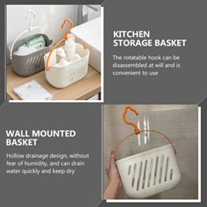 DOITOOL 2Pcs Hanging Shower Caddy Plastic Hanging Shower Caddy Baskets Portable Kitchen Organizer Storage Basket with Hook for Home White