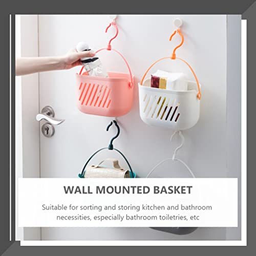 DOITOOL 2Pcs Hanging Shower Caddy Plastic Hanging Shower Caddy Baskets Portable Kitchen Organizer Storage Basket with Hook for Home White