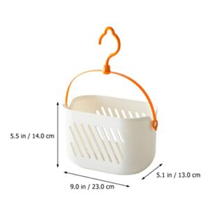 DOITOOL 2Pcs Hanging Shower Caddy Plastic Hanging Shower Caddy Baskets Portable Kitchen Organizer Storage Basket with Hook for Home White