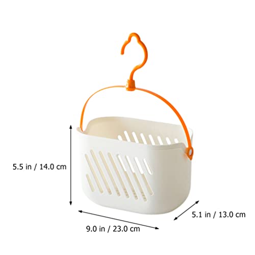 DOITOOL 2Pcs Hanging Shower Caddy Plastic Hanging Shower Caddy Baskets Portable Kitchen Organizer Storage Basket with Hook for Home White