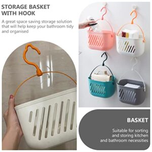 DOITOOL 2Pcs Hanging Shower Caddy Plastic Hanging Shower Caddy Baskets Portable Kitchen Organizer Storage Basket with Hook for Home White