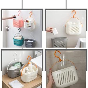 DOITOOL 2Pcs Hanging Shower Caddy Plastic Hanging Shower Caddy Baskets Portable Kitchen Organizer Storage Basket with Hook for Home White