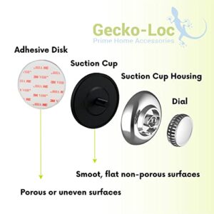 Gecko-Loc 🦎 NEW LONG WIDE Adjustable Length Over the Showerhead Hanging Shower Caddy Organizer - Silver