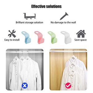 Clothes Hanger Connector Hooks,Closet Cascading Coat Hanger,Clothes-Rack Stacking Arranging Device,Plastic Hanging Connection Tool,Wardrobe Organizer Extender,Heavy Duty/Space Saving/Colorful(48pcs)