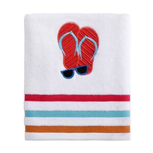 Avanti Linens - Hand Towel, Soft & Absorbent Cotton Towel (Surf Time Collection, White)