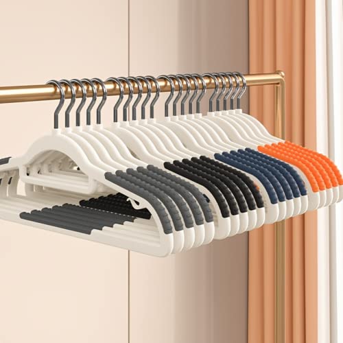 20pcs Clothes Hanger for Household Use, No Mark, Shoulder Corner Protection, Clothes Drying Rack, Wardrobe Storage Hanger, Thickened Clothes Hanger (Orange)