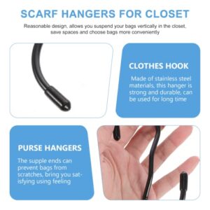 Housoutil 16pcscloset Hook Shaped Anti- Rod Bathroom Stainless Bag Hangers Handbags Purse Steel Metal Space Twisted for Plants Hangers: S Belts Bags Scarves Large Hanger Drop Kitchen Purses