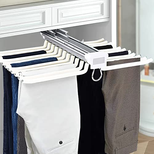 Pull Out Trousers Rack 22 Arms Pull Out Pants Rack Saving Space Pants Hanger Bar Clothes Organizers for Bedroom Closet