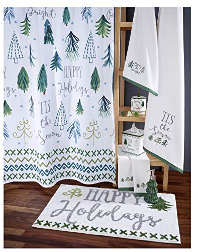 Avanti Linens Christmas Trees Collection 2 pc Fingertip Towel Set, White