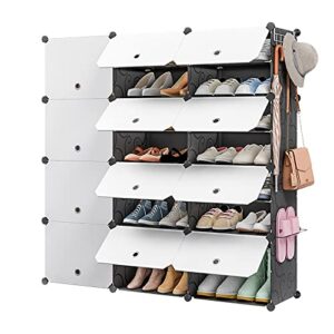 aeitc 48-pairs shoe rack organizer shoe organizer expandable shoe storage cabinet narrow standing stackable space saver shoe rack for entryway, hallway and closet