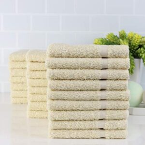 fibertone bleach safe, microfiber alternative, 24-piece utility washcloth set-beige