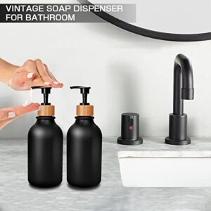 MIERTING Black Bathroom Accessories Set 8 Pcs, Matte Black Bathroom Accessory Sets With Trash Can, Soap Dispenser And Toothbrush Holder Set, Soap Dish, Cotton Ball & Qtip Holder, Toilet Brush & Holder