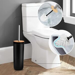 MIERTING Black Bathroom Accessories Set 8 Pcs, Matte Black Bathroom Accessory Sets With Trash Can, Soap Dispenser And Toothbrush Holder Set, Soap Dish, Cotton Ball & Qtip Holder, Toilet Brush & Holder