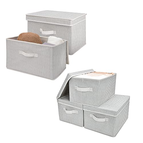 GRANNY SAYS Bundle of 3-Pack Cloth Storage Bins & 2-Pack Closet Storage Bins