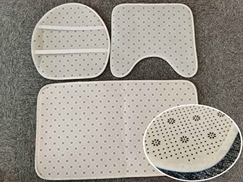 AXISRC 4 Piece Wolf Print Bathroom Set with Non Slip Bath Rug Toilet Lid Cover Floor Mat Waterpoof Shower Curtains with 12 Hooks 71x71inches