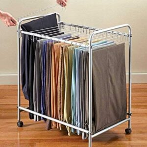 SkyMall Rolling Pants Trolley Organizer Rack - Holds 18 Pairs of Pants