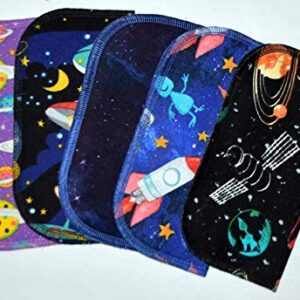 2 Ply Printed Flannel 8x8 Inches Set of 5 Out of This World