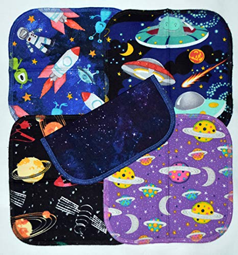 2 Ply Printed Flannel 8x8 Inches Set of 5 Out of This World