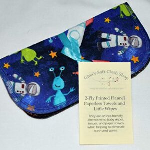 2 Ply Printed Flannel 8x8 Inches Set of 5 Out of This World