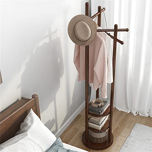 CDYD Study revolving Coat Hanger Solid Wood Bedroom Living Room Floor Hanger Aisle Porch Hanger