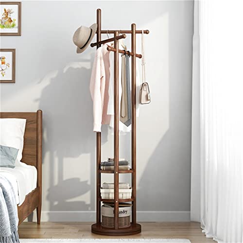 CDYD Study revolving Coat Hanger Solid Wood Bedroom Living Room Floor Hanger Aisle Porch Hanger