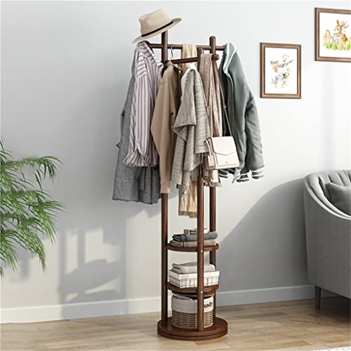 CDYD Study revolving Coat Hanger Solid Wood Bedroom Living Room Floor Hanger Aisle Porch Hanger