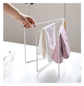 jitejoe home kitchen countertop dishcloth drying rack, 3 arms folding dishcloth holder, hand towel stand rack, white dishcloth storage rack size 10.83 x 0.98 x 9.84 inch (white folding rag rack)