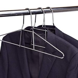 Quality Hangers 30 Extra Heavy Duty Anti Theft Security Metal Coat Hanger Suit Hangers with Polished Chrome, Supports 200LB, Closed Loop Coat Hangers (30)