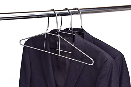 Quality Hangers 30 Extra Heavy Duty Anti Theft Security Metal Coat Hanger Suit Hangers with Polished Chrome, Supports 200LB, Closed Loop Coat Hangers (30)