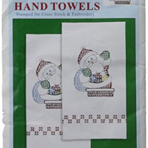 Jack Dempsey Stamped Decorative Hand Towel Pair 17"X28", Santa