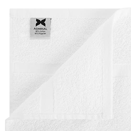 Arkwright Admiral Spa Wash Cloths Bulk - (Pack of 12) Lightweight Absorbent Bathroom Washcloths, Quick Dry Linen, Perfect for Home, Resort, Spa, and Shower, 12 x 12 in, White