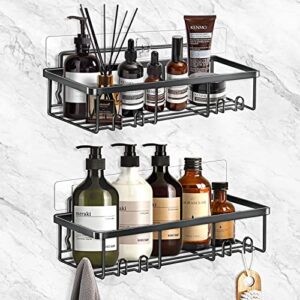 shower caddy bathroom organizer 3-pack adhesive shower shelves rustproof shower shelf for inside shower storage with soap holder and 6 adhesives