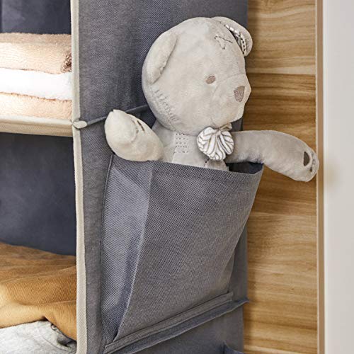 YOUDENOVA Hanging Closet Organizer, 6-Shelf Closet Hanging Storage Shelves, 2 Packs, Grey