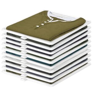 accenter t shirt organizer closet organizer clothing trays - 10 pack durable stackable shirt receipt board shirt dividers file organizer clothes organization system