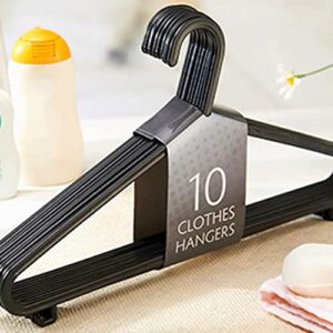 cdyd 10pcs adult clothing hanger portable household clothe dress organizer closet space saver black