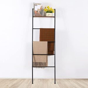 blanket ladder towel ladder, wall leaning metal blanket ladders with shelf for the living room, black towel ladder rack for bathroom