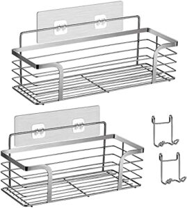 shower caddy baskets with removable hooks shelf organizer storage for shampoo conditioner sponge holder shower shelf basket kitchen bathroom organizer no drilling wall mounted sus304 stainless steel