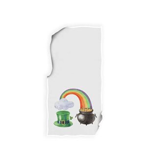 Vdsrup St Patrick's Day Rainbow Hand Towels 30 X 15 In Leprechaun Hat Gold Pot Coin Shamrock Bathroom Kitchen Towels Soft Highly Absorbent Bath Towels for Hand,Face,Gym and Spa