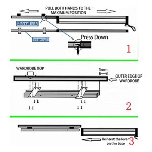 Telescopic Clothes Hanger With Guide Rail 30-60 Cm, Steel Wardrobe Rod For Trousers Clothes Storage, Space-saving Adjustable Clothes Hanger Rod For Wardrobe, Load Capacity 25 Kg (Size : 500mm/19.7inc