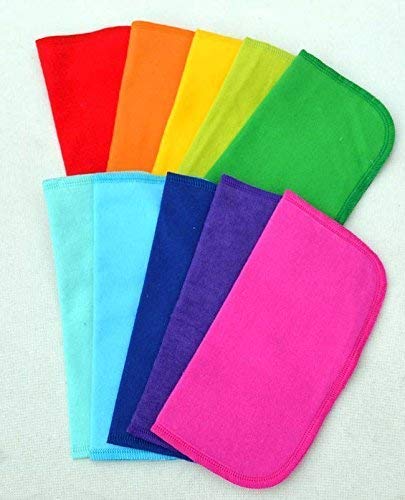 2 Ply Solid Flannel 8x8 Inches Set of 10 Rainbow Edging