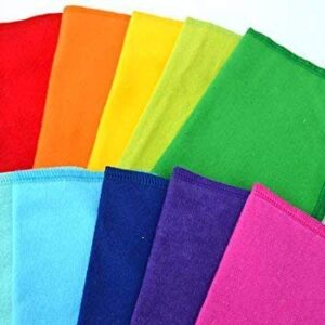 2 Ply Solid Flannel 8x8 Inches Set of 10 Rainbow Edging