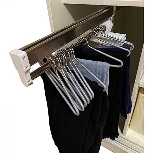 Retractable Clothes Rail 30-80cm, Steel Retractable Wardrobe Rod For Pants Clothes Storage, Wardrobe Adjustable Hanger Rod Saves Space, Load 25kg (Size : 700mm/27.56inch)