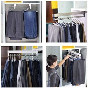 Retractable Clothes Rail 30-80cm, Steel Retractable Wardrobe Rod For Pants Clothes Storage, Wardrobe Adjustable Hanger Rod Saves Space, Load 25kg (Size : 700mm/27.56inch)